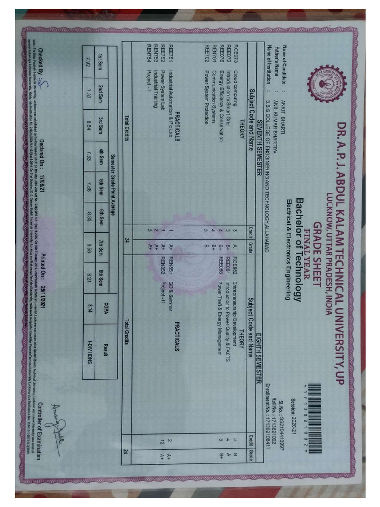 Mark Sheet | PDF