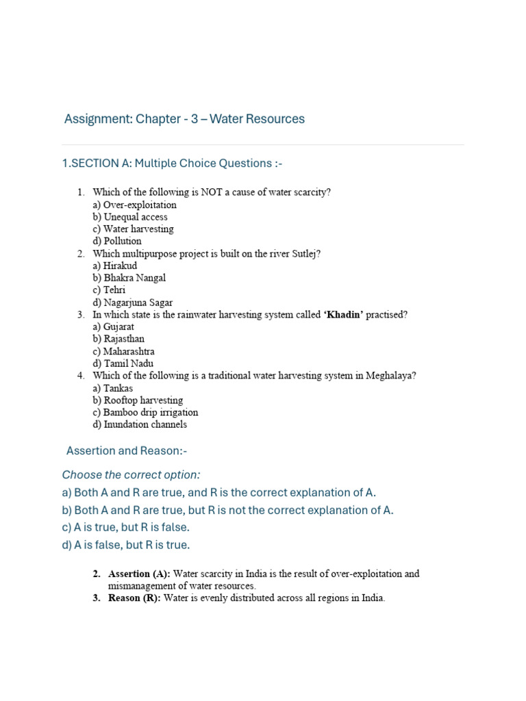 Ch-3 Water Resources | PDF | Water | Water Supply