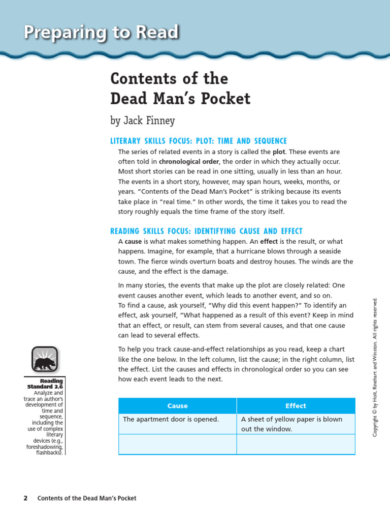 Analyzing "Contents of the Dead Man's Pocket" | PDF
