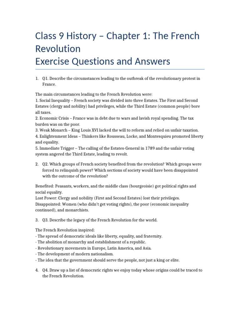 French Revolution: Causes and Impact | PDF | French Revolution ...