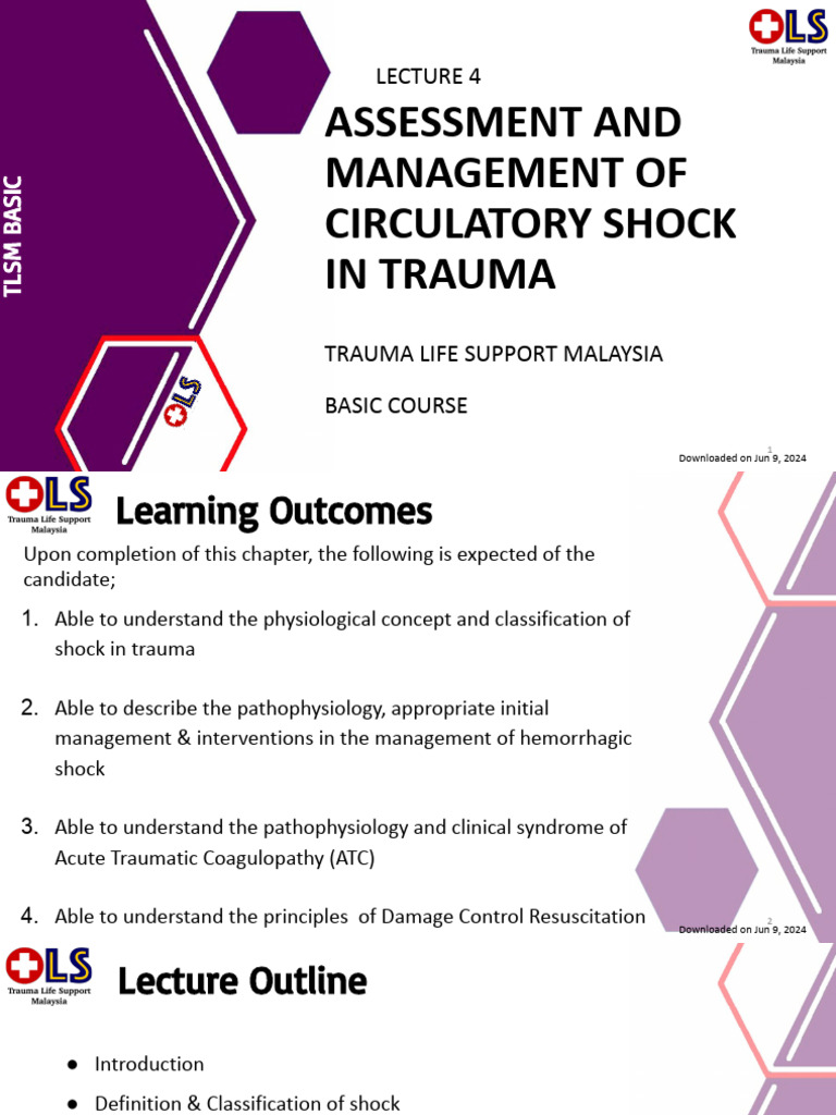 4. LECTURE 4-TLSM-B Assessment and Management of Circulatory Shock in ...