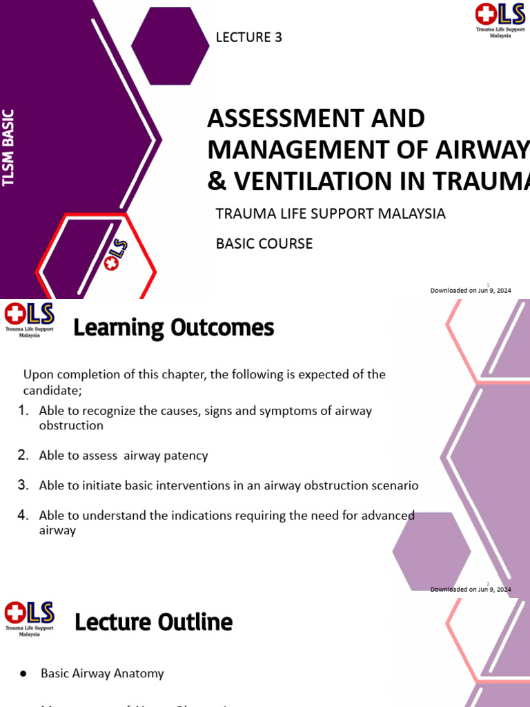 LECTURE 3 - TLSM-B Assessment and Management of Airway and Ventilation ...