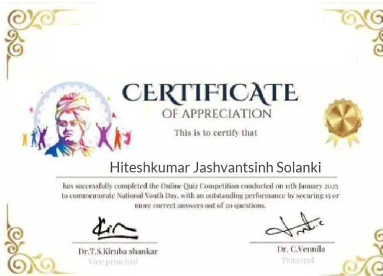 International Youth Day Quiz Certificate | PDF