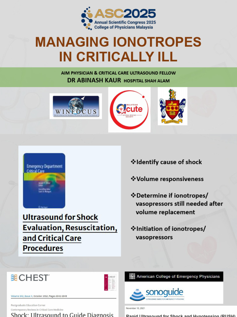Managing Inotropes in Criticall Ill | PDF | Shock (Circulatory) | Heart