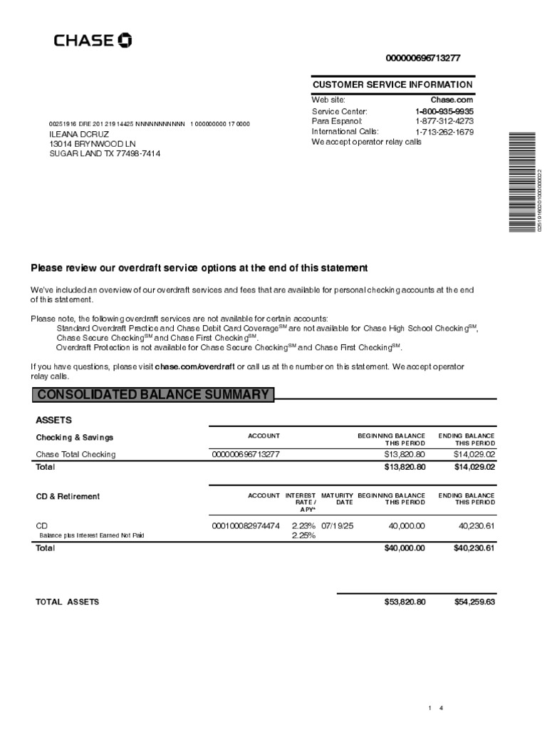 Chase Statement April 2025 - May 2025 | PDF | Overdraft | Transaction Account