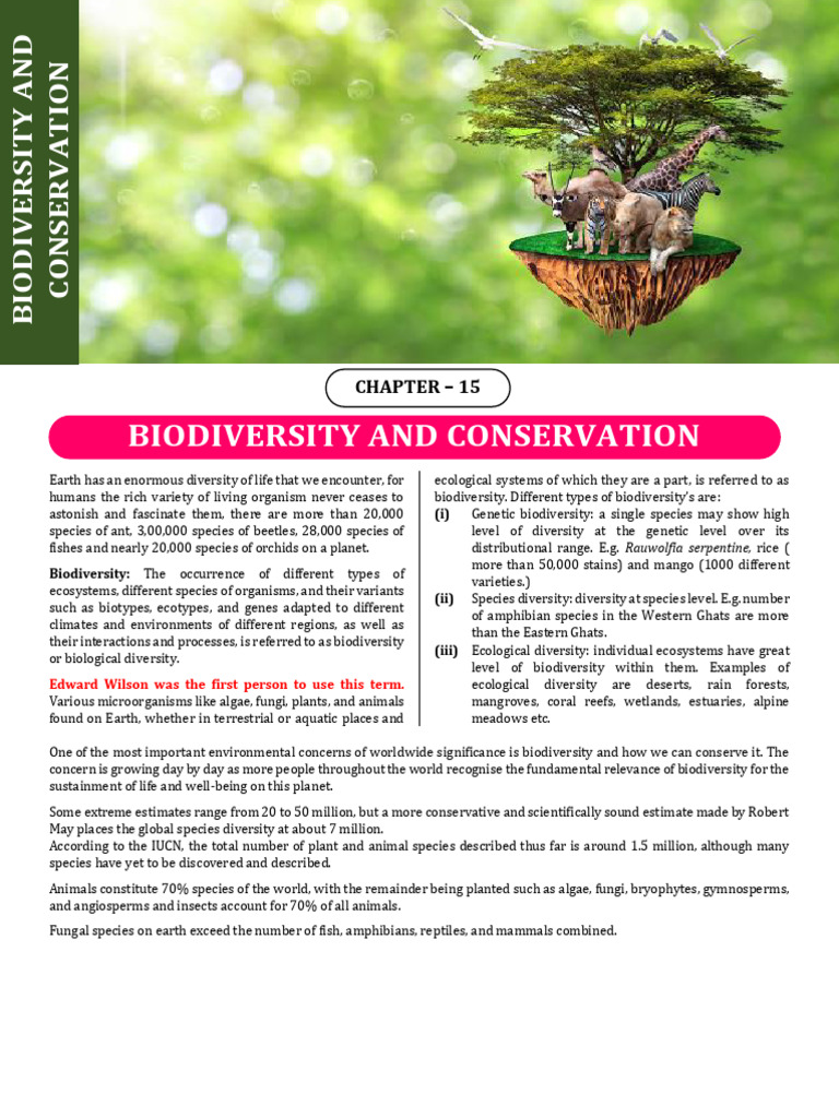 Understanding Biodiversity and Conservation | PDF | Biodiversity ...