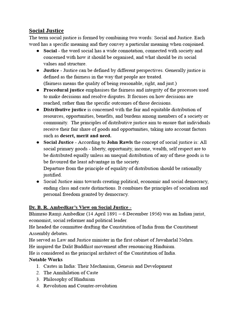 Ambedkar's Vision of Social Justice | PDF | Justice | Crime & Violence