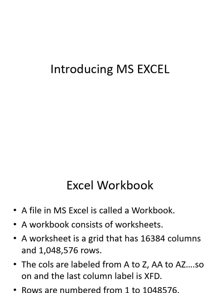 1 - Excel Introduction For Upload | PDF | Microsoft Excel | Mathematics
