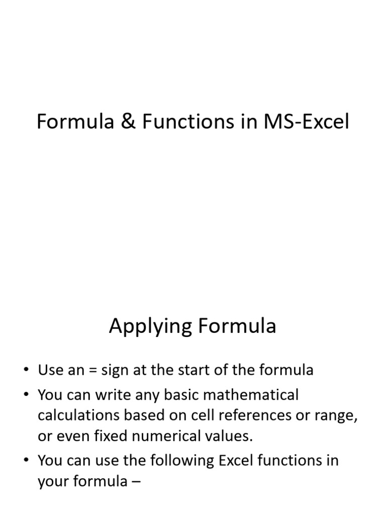 Writing Formulas in Excel | PDF | Microsoft Excel | Computer Programming