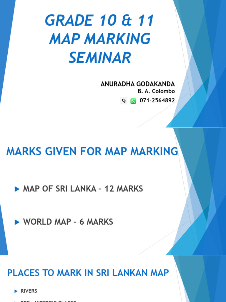 Sri Lanka Map Marking Guide for Grades 10-11 | PDF