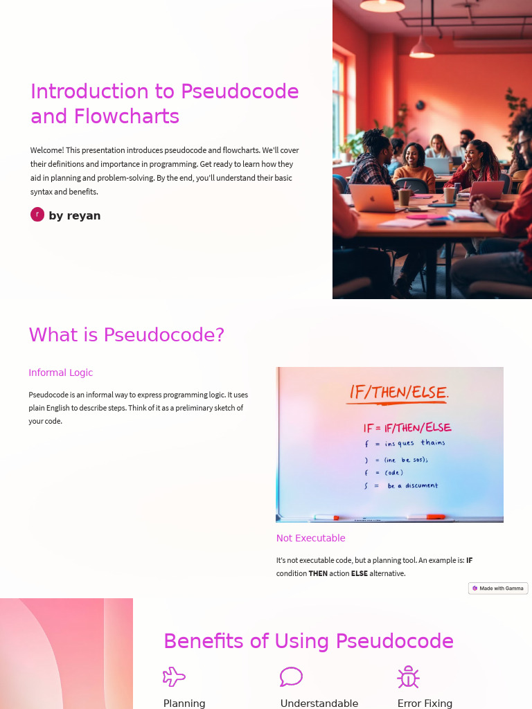 Introduction To Pseudocode and Flowcharts | PDF