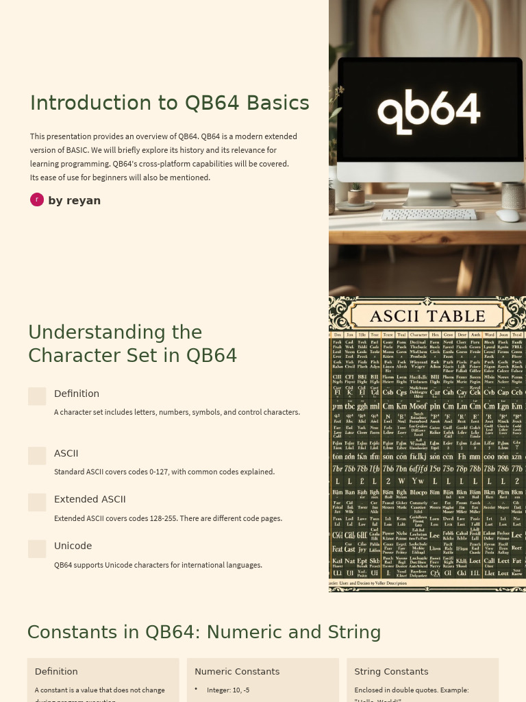 Introduction To QB64 Basics | PDF | String (Computer Science) | Programming