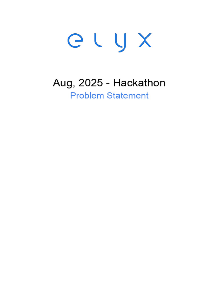 Elyx Life - Hackathon Problem Statement | PDF | Communication | Heart