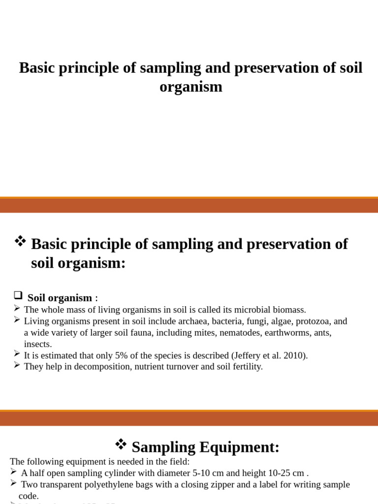 Soil Organism Sampling and Preservation | PDF | Soil | Cellular Respiration