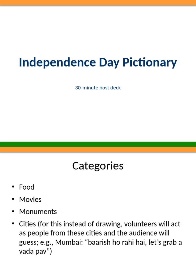 Independence Day Pictionary Deck | PDF
