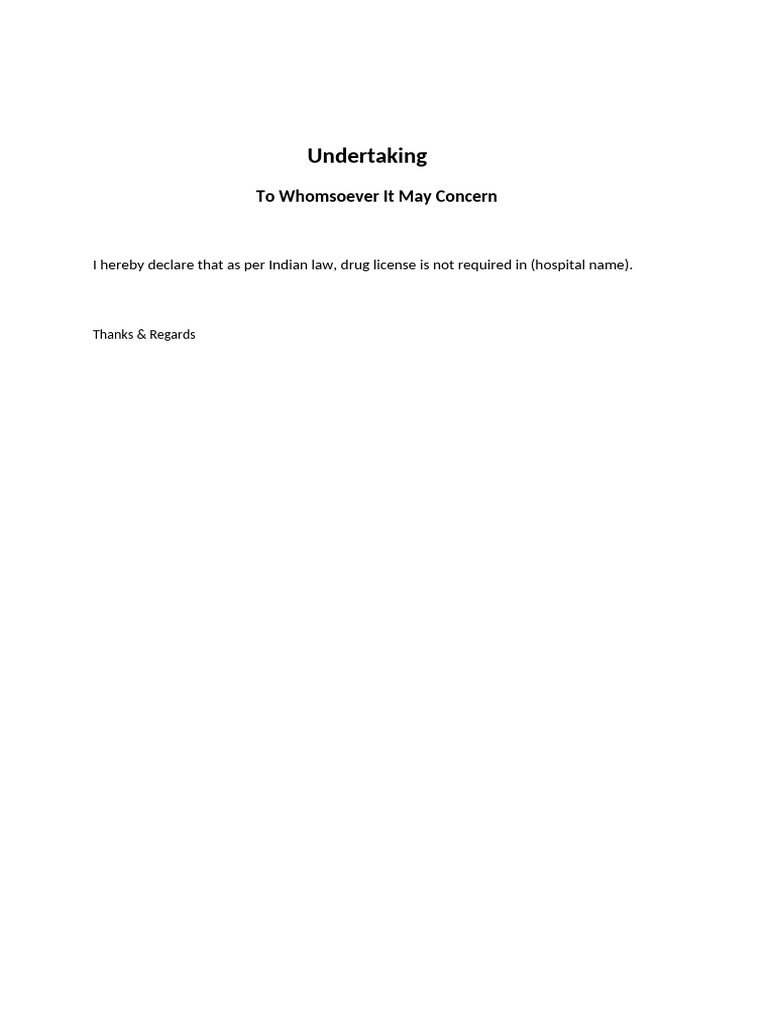 Drug License Declaration for Hospital | PDF
