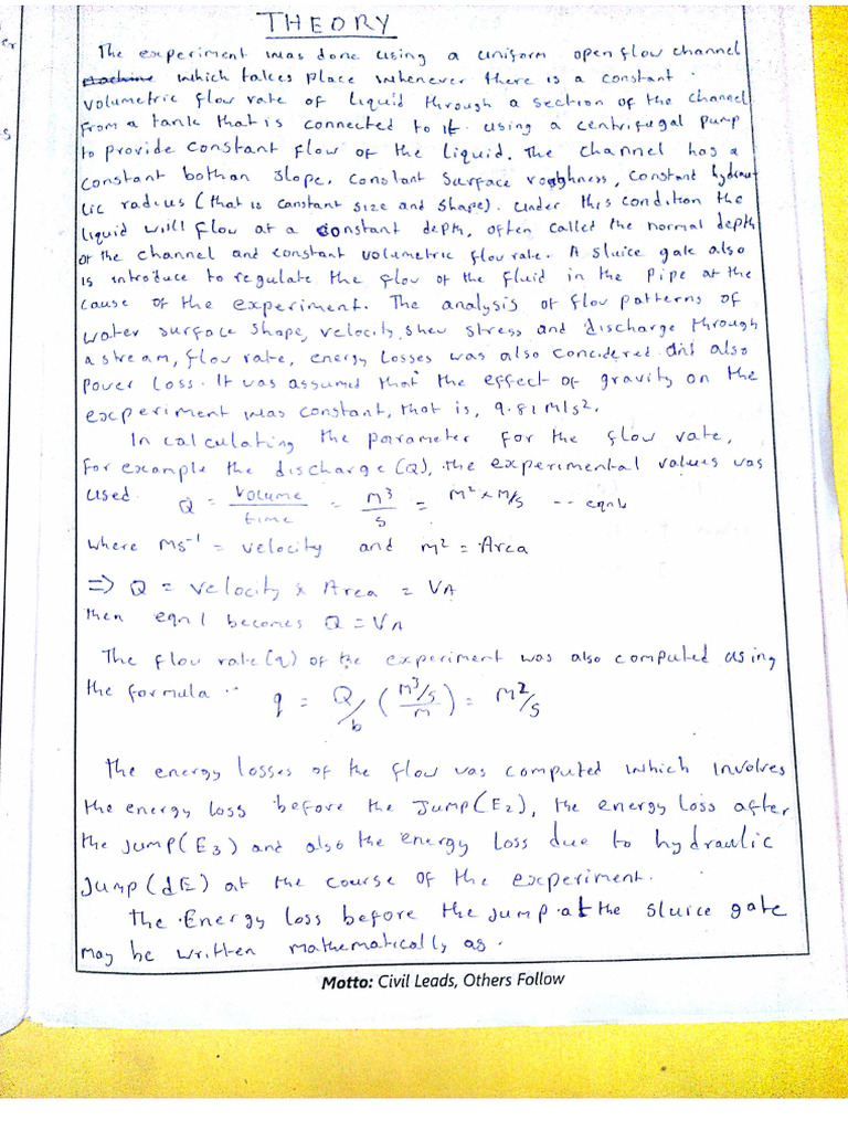 Fluid Mech Practical | PDF