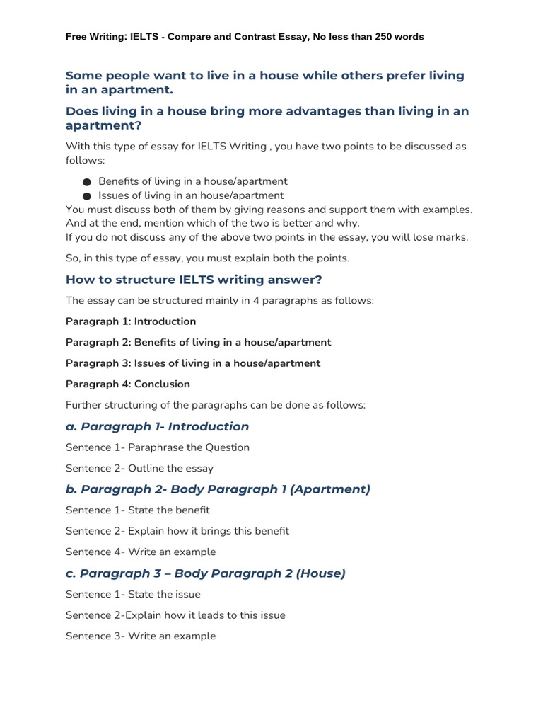 IELTS Compare and Contrast Guide | PDF