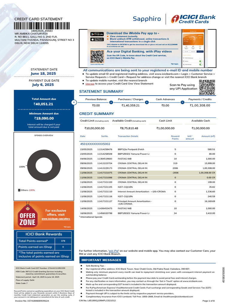 4501xxxxxxxx5002 939124 Retail Sapphiro Norm | PDF | Credit Card | Fee