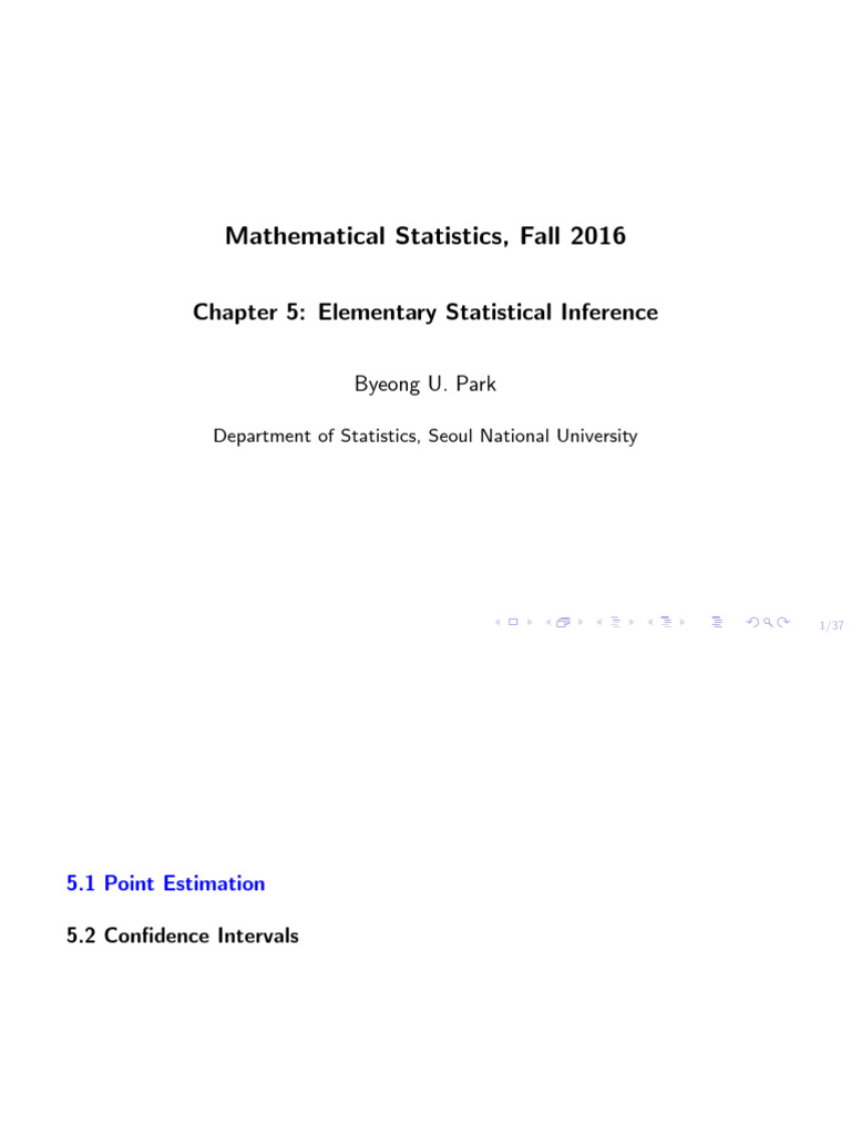 Raw Introduction to Mathematical Statistics (서울대 수통 강의노트) | PDF | Bias ...