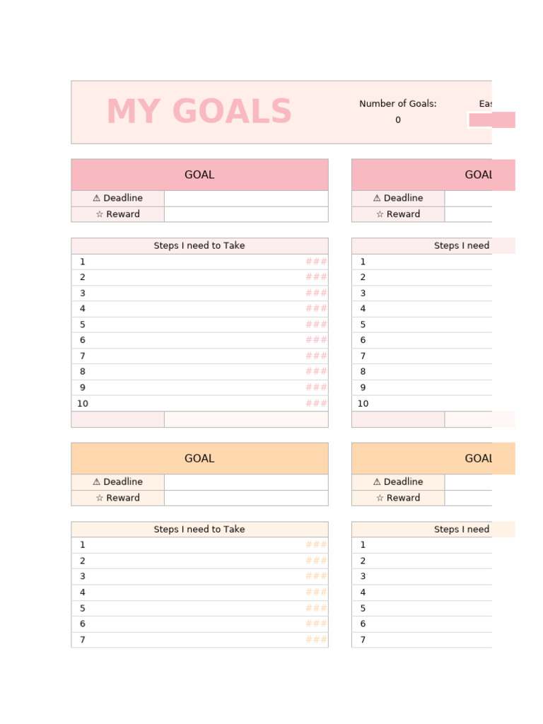 Weekly Goal Tracker Template | PDF