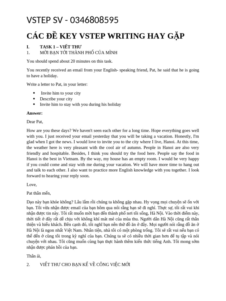 Đề Key Vstep Writing - Vstep Sv (1) | PDF | Sustainable Energy | Artificial Intelligence