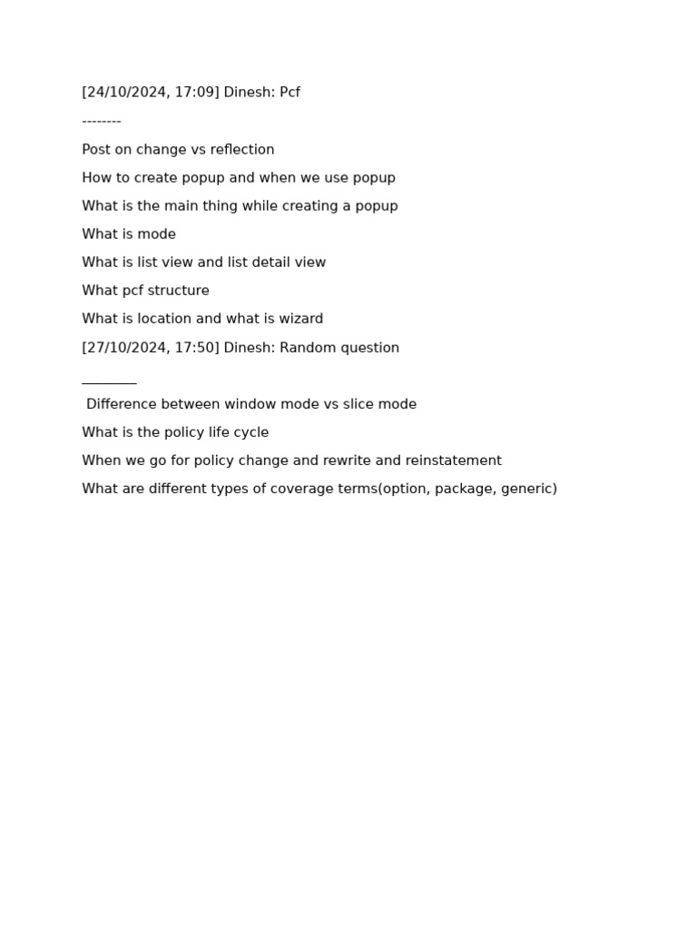 PCF Related Questions | PDF