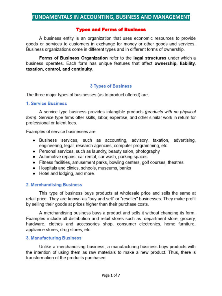 Types and Forms of Business Organizations | PDF | Partnership | Cooperative