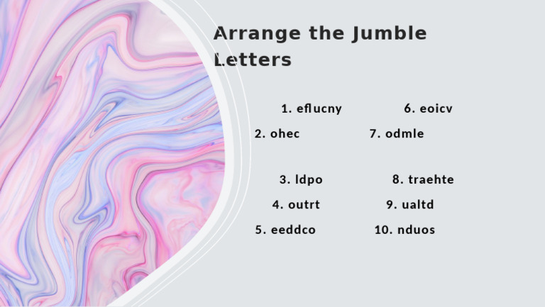 Arrange The Jumble Letters | PDF