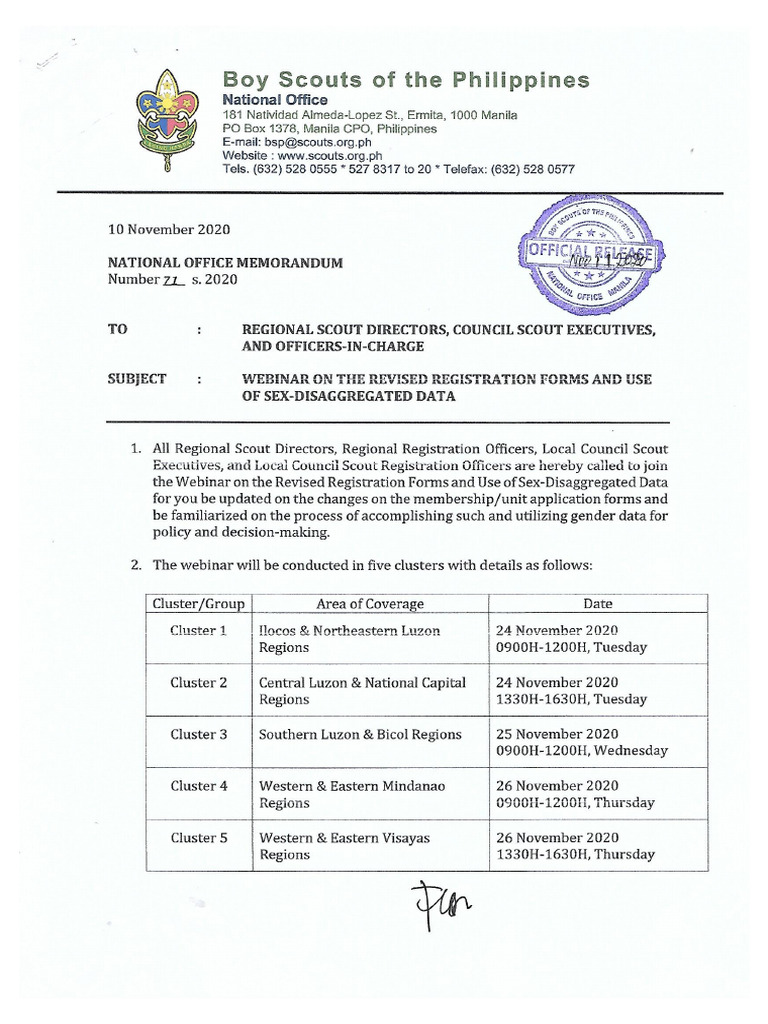 Memo 3 BSP-N.O.-Memorandum-No.-71-s.-2020 - Webinar-on-the-Revised ...