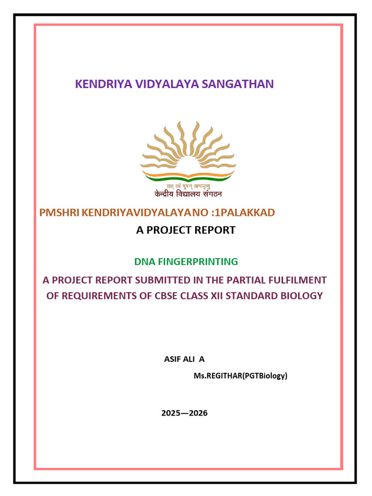 DNA Fingerprinting Project Report | PDF | Dna Profiling | Polymerase ...