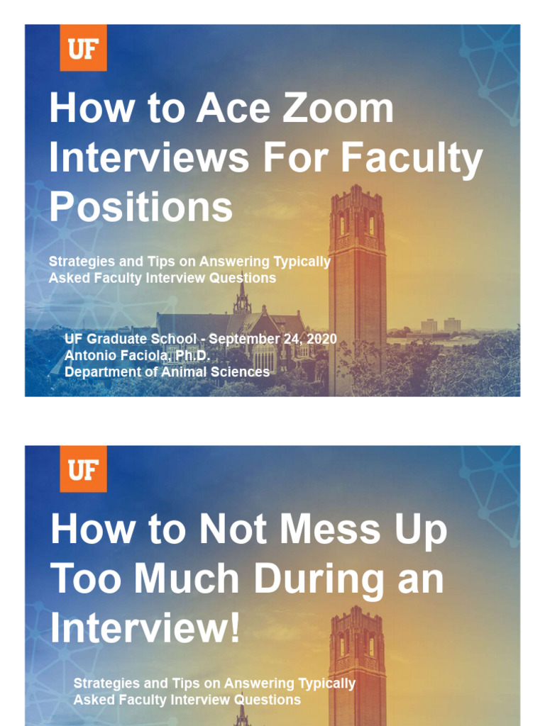 Zoom Interview Tips for Faculty Roles | PDF | Diversity (Business ...