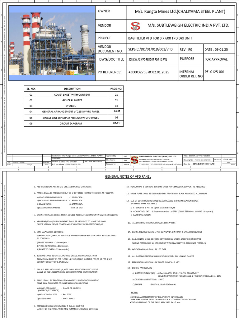 Drawing - 225 KW Ac VFD Panel - r0 | PDF | Fuse (Electrical) | Relay
