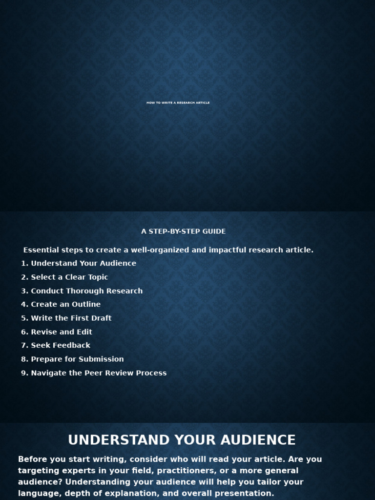 Step-by-Step Guide to Writing Research Articles | PDF | Methodology ...
