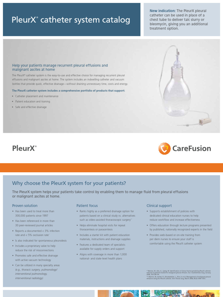 PleurX Catheter System Overview | PDF | Medical Specialties | Clinical ...