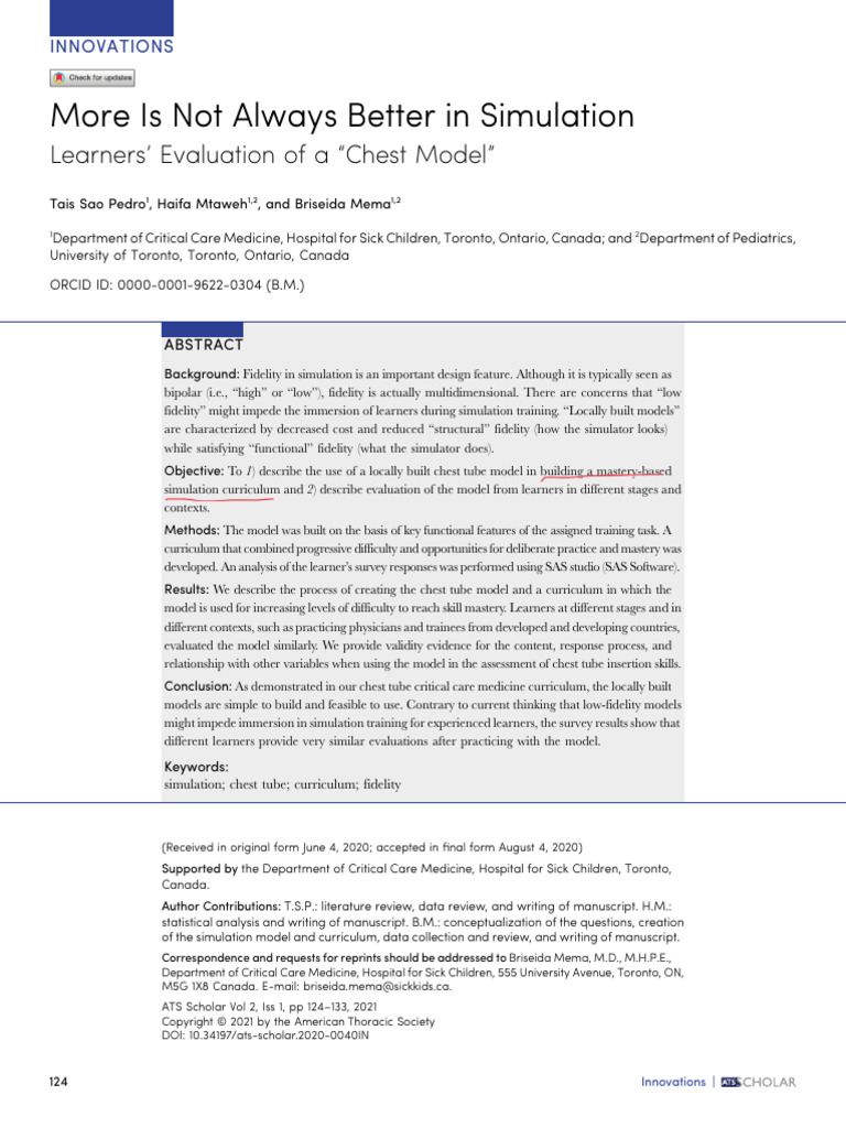 Sao Pedro Et Al., 2021 More Is Not Always Better in Simulation Learners ...