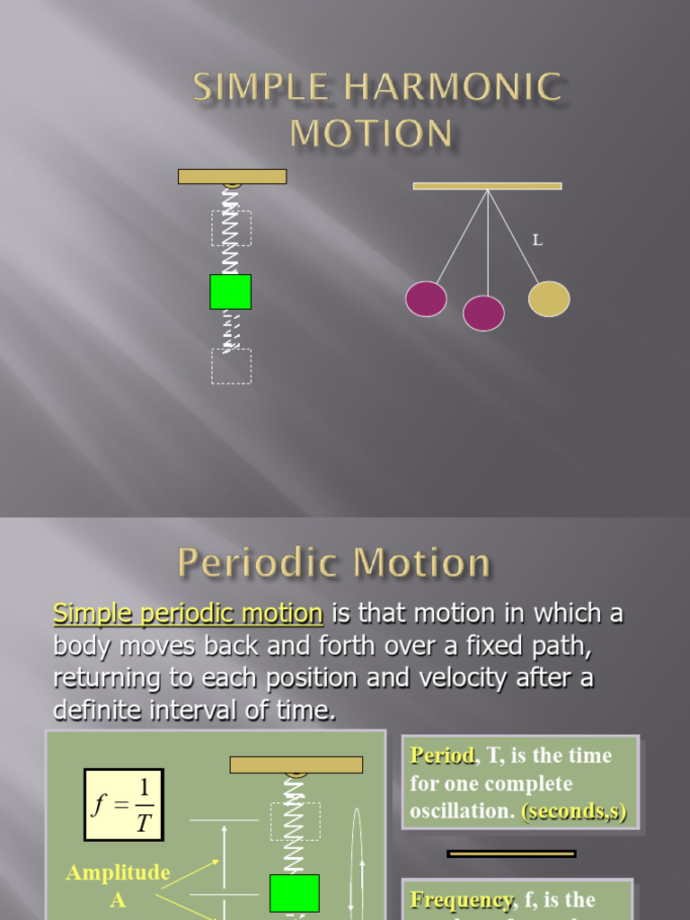 Simple Harmonic Motion | PDF | Oscillation | Physical Quantities