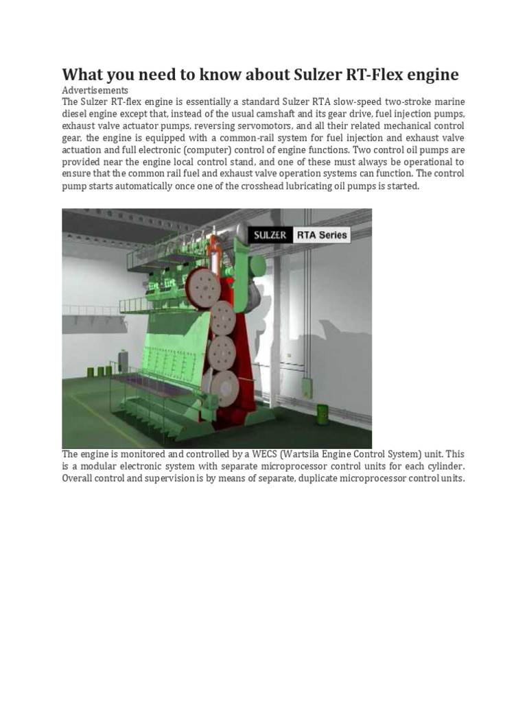 Overview of Sulzer RT-Flex Engine | PDF | Internal Combustion Engine ...