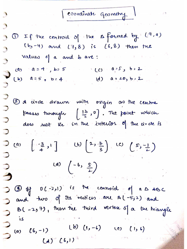 Coordinate Geometry Assignment | PDF