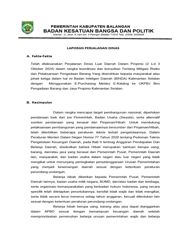 Laporan Perjadin 1 | PDF