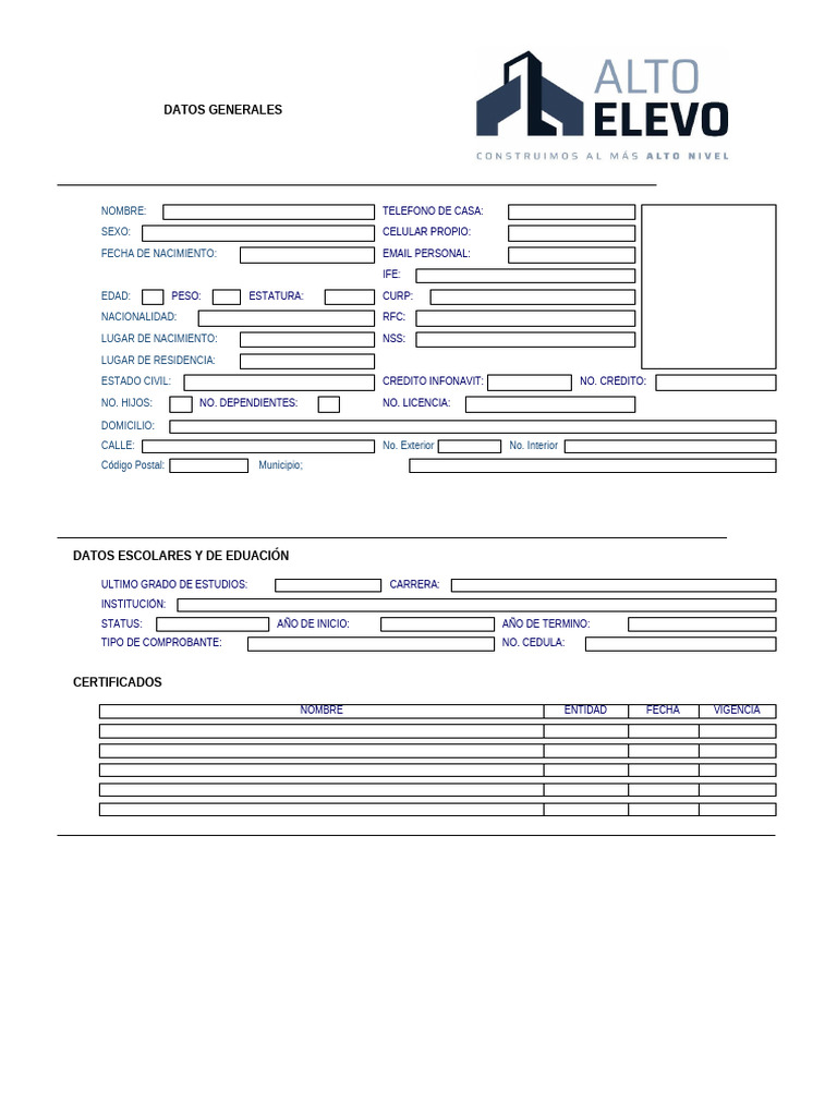 Formulario de Datos Personales y Laborales | PDF | Informática
