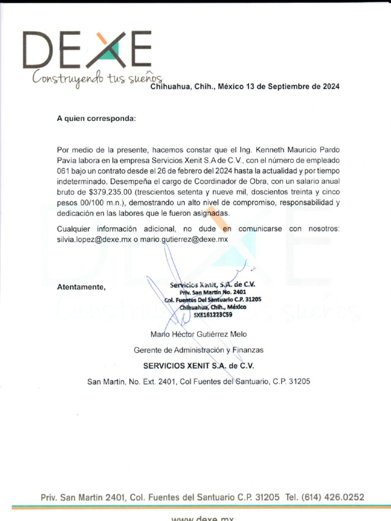 Carta Trabajo | PDF