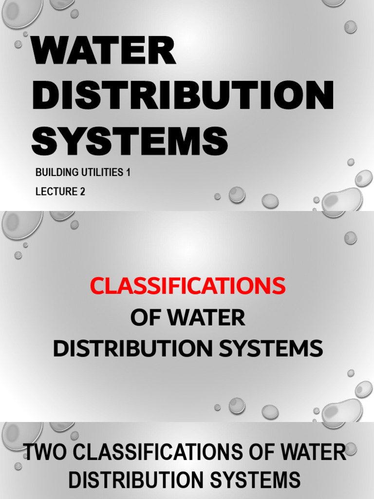 02+ARCH-123-BUILDING UTILITIES 1 Module 1 Lecture 2 Water Distribution ...