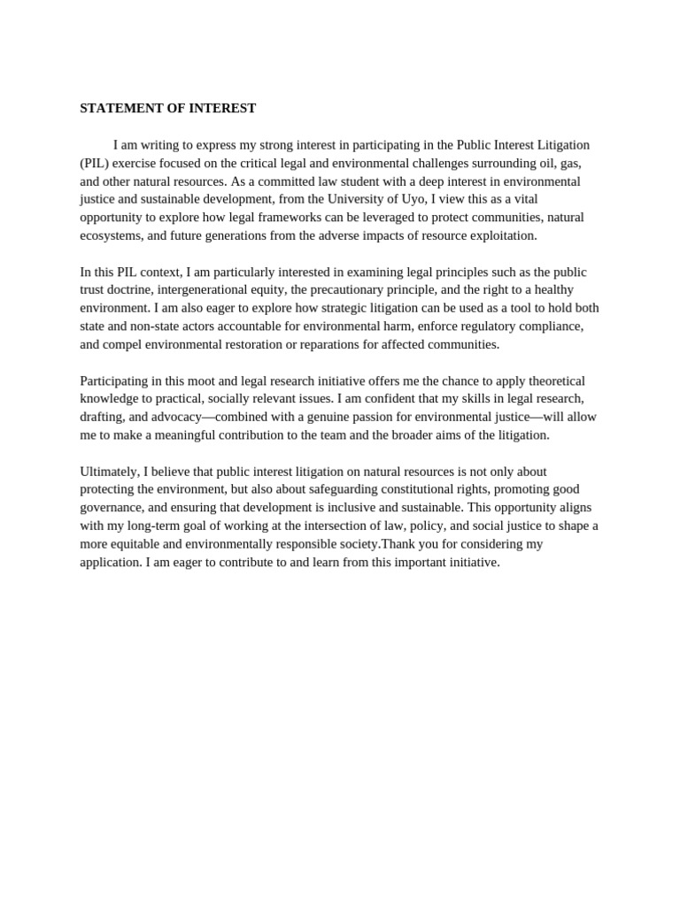 Statement of Interest | PDF