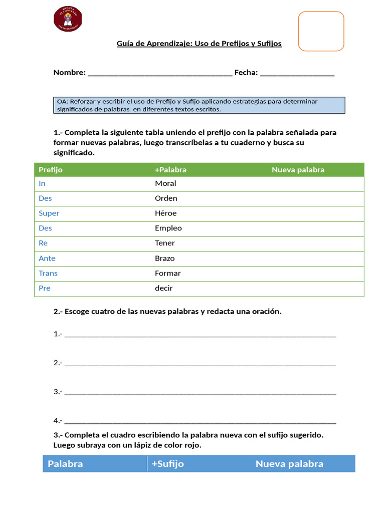 Guía de Prefijos y Sufijos en Español | PDF