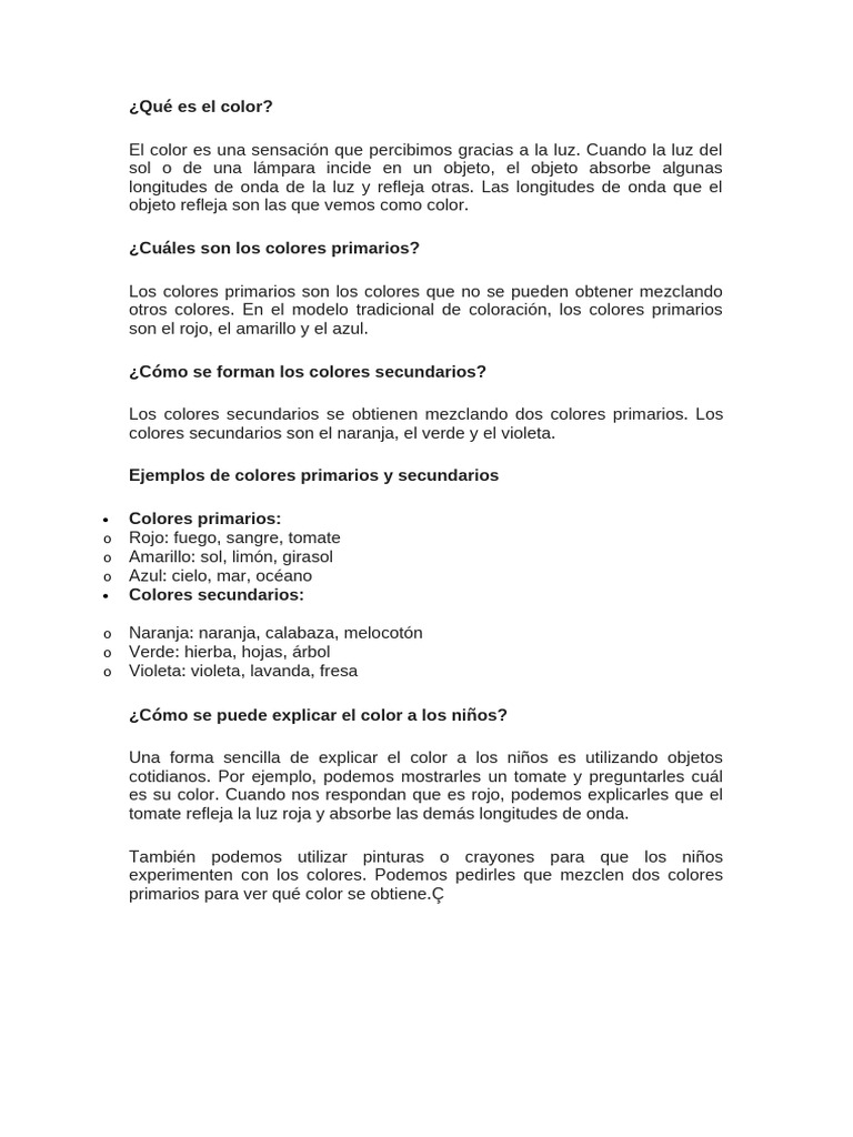 ¿Qué son los colores y su formación? | PDF