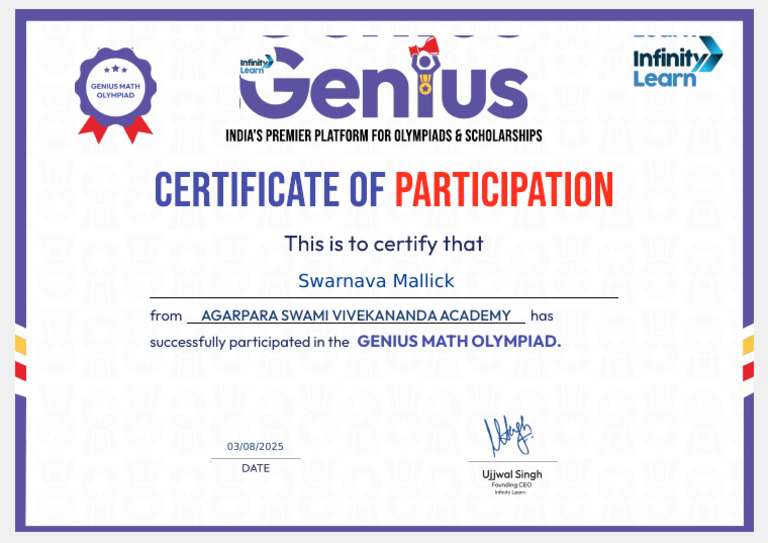 Infinity Learn Olympiad | PDF