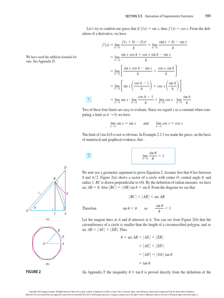 Derivatives of Sine Function Limits | PDF | Trigonometric Functions ...
