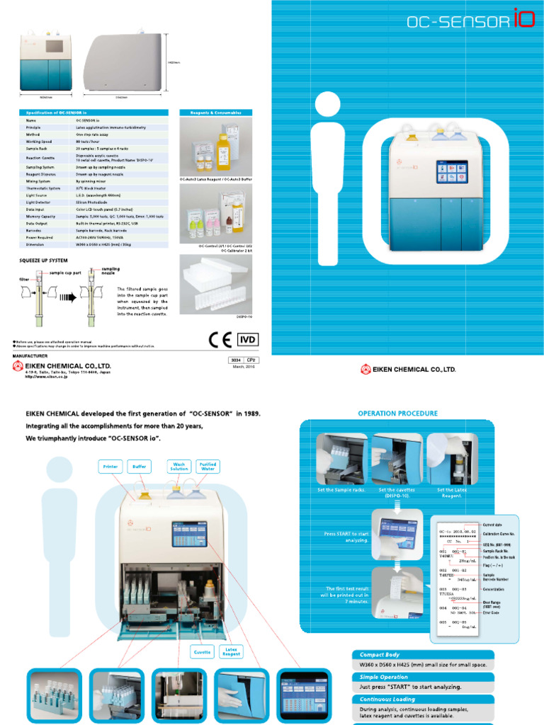 OC-SENSOR Io Leaflet - Eiken Chemical | PDF
