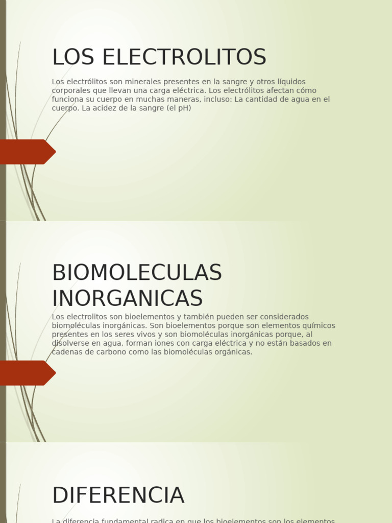 Los Electrolitos | PDF | Biomoléculas | Organismos